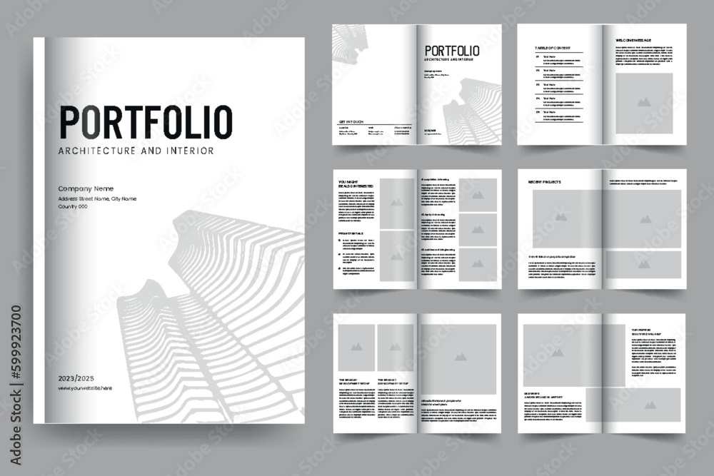 Building Architecture Portfolio Interior Portfolio Template or Brochure ...