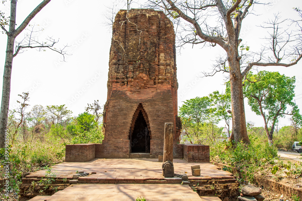 200 years old crumbling ruined building Jain temple in West Bengal, at ...