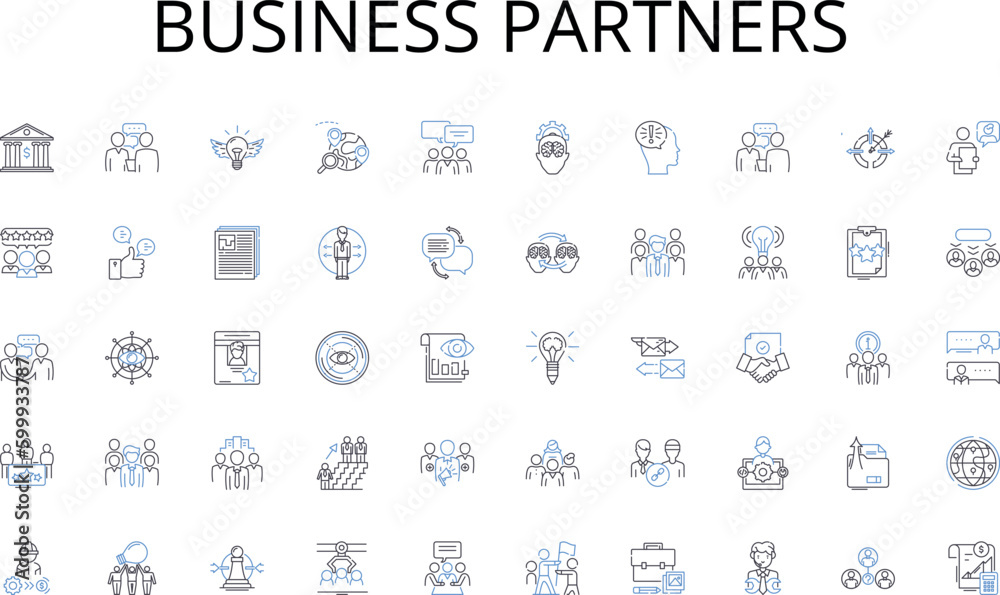 Business Partners line icons collection. Companionship, Trust, Loyalty ...