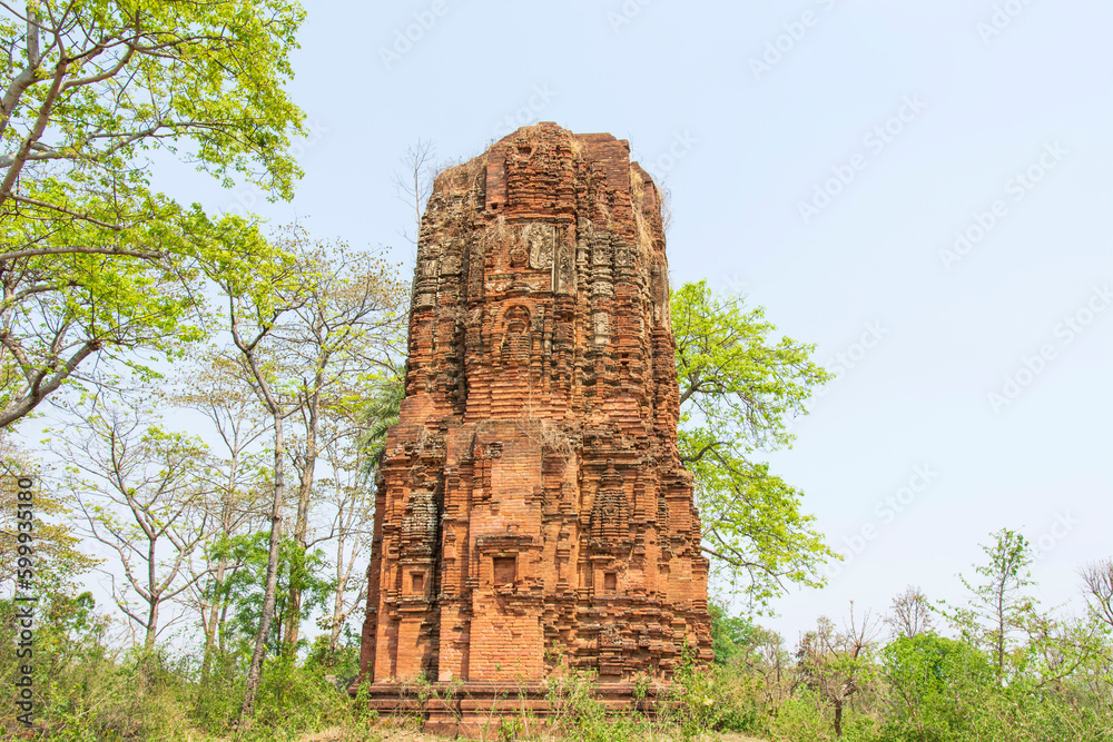 200 years old crumbling ruined building Jain temple in West Bengal, at ...