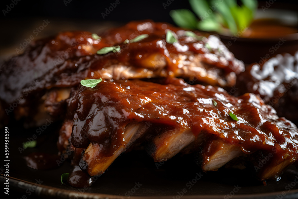 Perfectly grilled BBQ ribs. These juicy and tender ribs are coated in a ...
