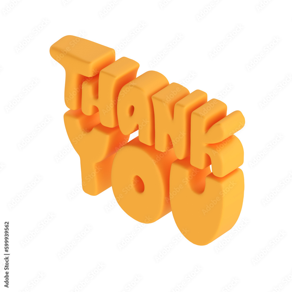 Thank you orange lettering 3d text icon hand drawn, thanksgiving day ...