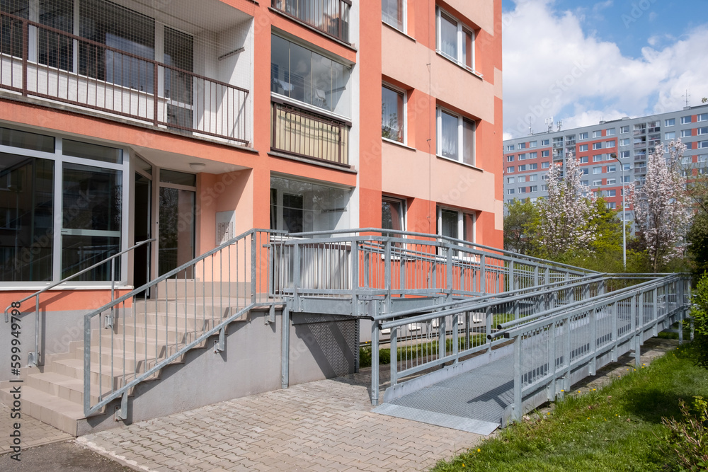 Metal Ramp for wheelchair, Metal construction for disabled people in ...