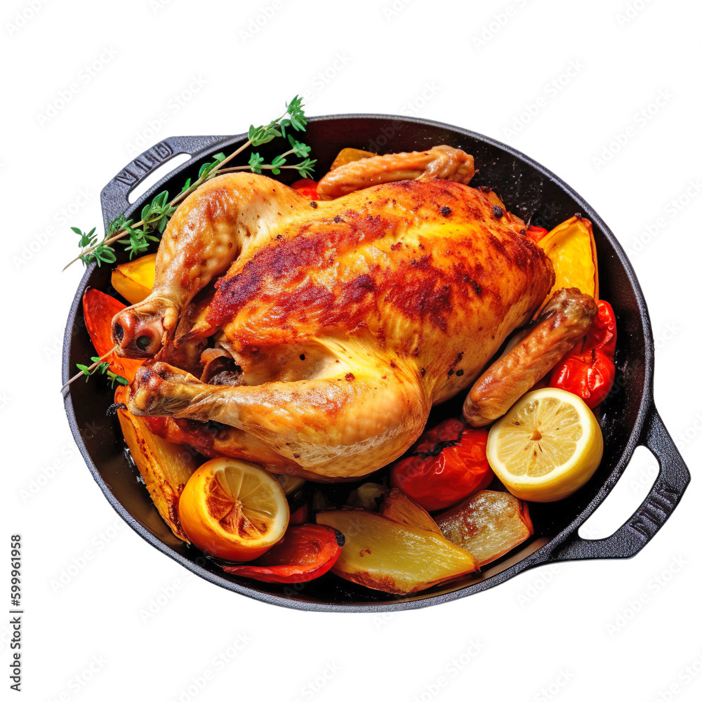 Roasted Chicken: A Graphic Design Masterpiece Featuring Isolated ...