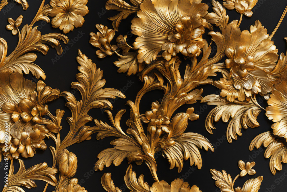 Golden flora background. luxury wallpaper texture Stock Illustration ...