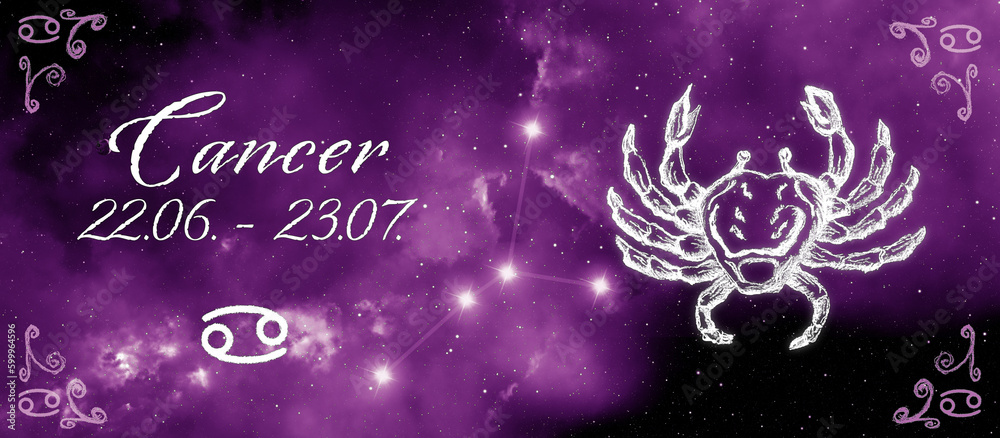 Beautiful representation of the zodiac sign cancer with a hand-made ...