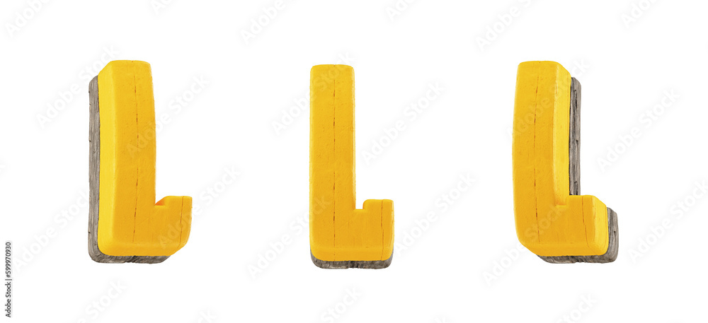 3d alphabet, 3d letter L with wood texture, letter for festa junina, 3d ...