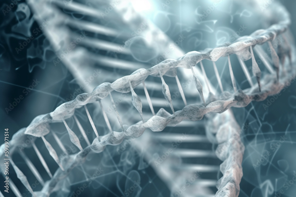 DNA damage and cancer. DNA, background Generative AI Stock Illustration ...