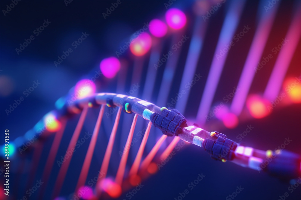 DNA editing and CRISPR-Cas9. DNA, background Generative AI Stock ...