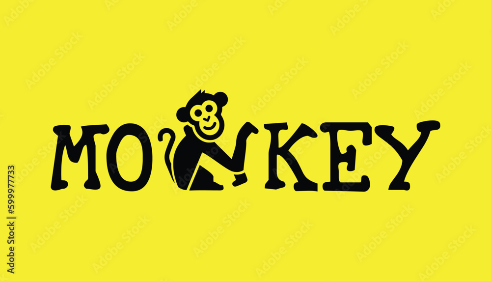 Simple creative monkey logo design concept suitable for company logo ...
