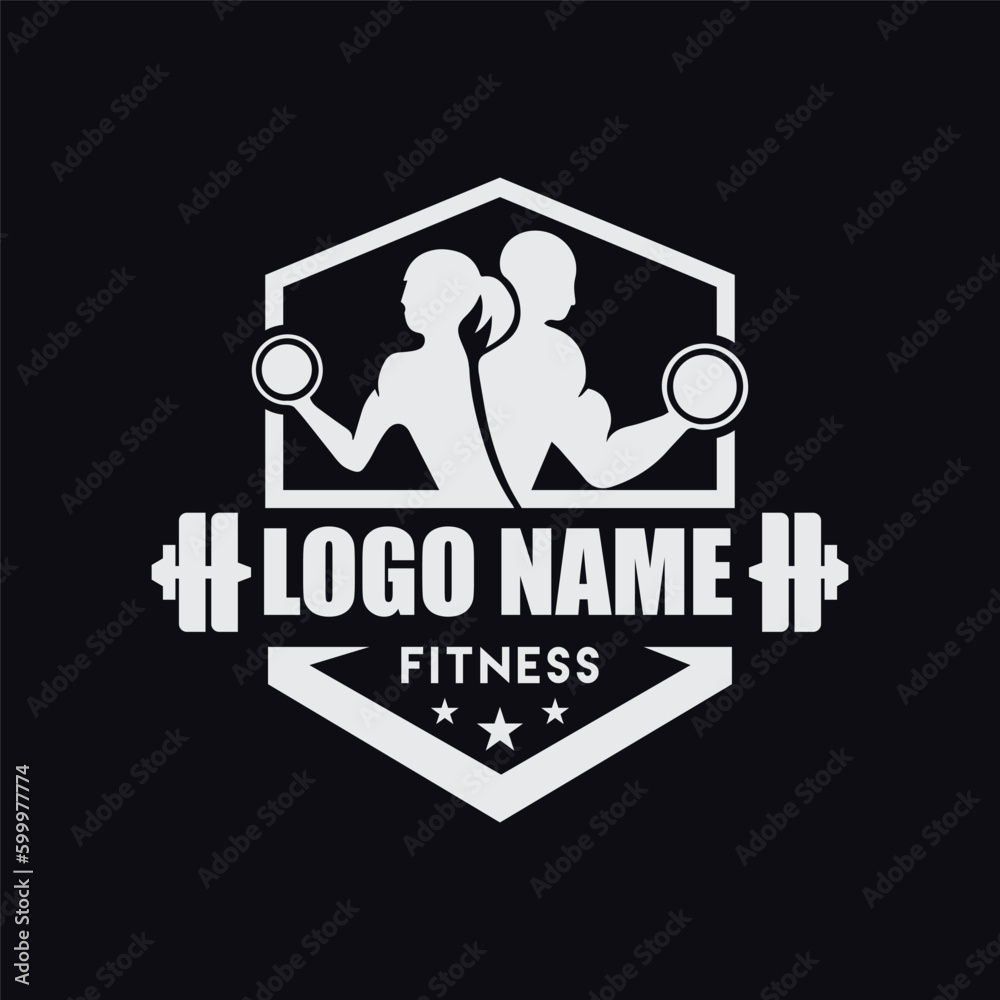 Simple creative boy-girl gym logo design concept suitable for company ...