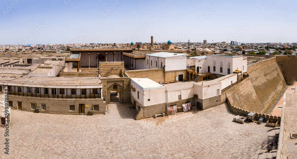 Foto de Bukhara, Uzbekistan aerial panoramic view of The Ark of Bukhara ...