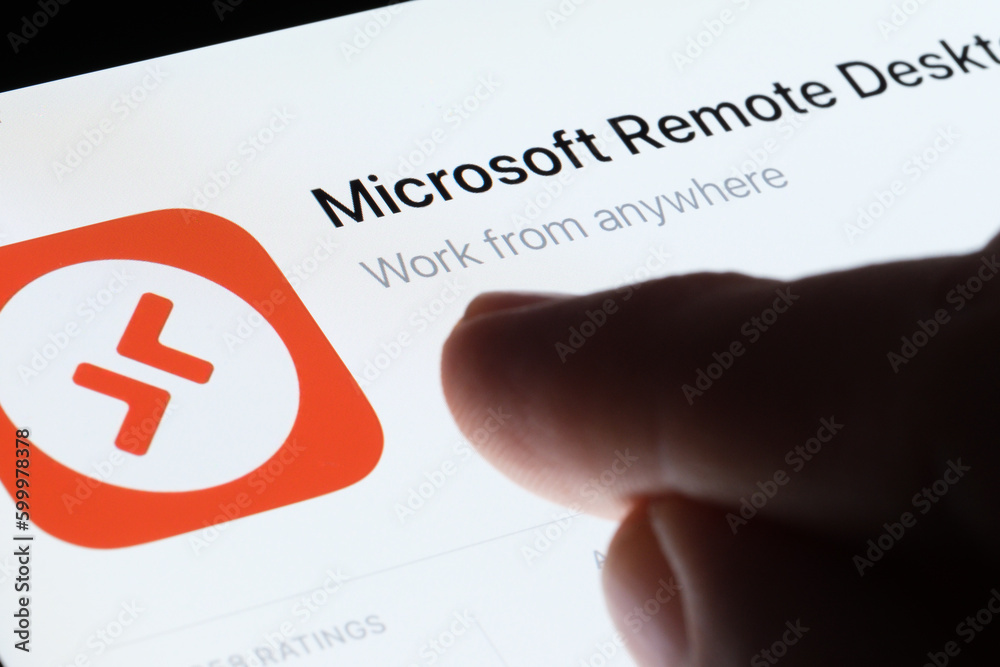 Microsoft Remote Desktop app seen in App Store on the screen of ipad ...