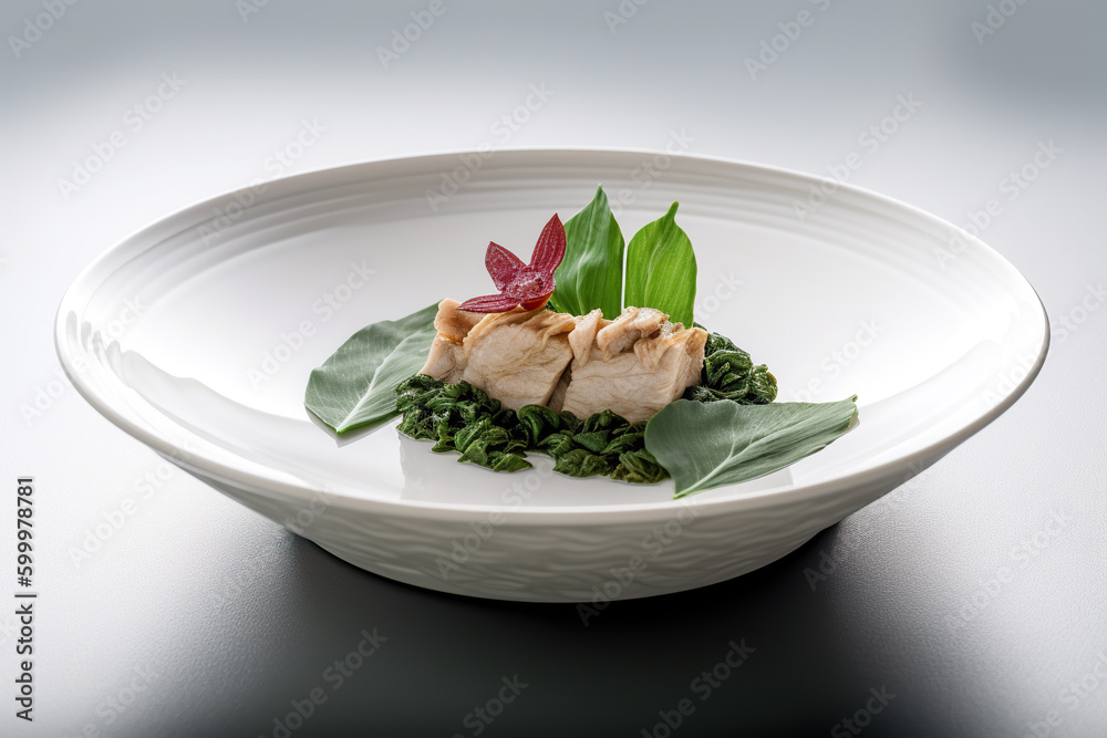 Laing - a dish made with pork, taro leaves and coconut milk, generative ...