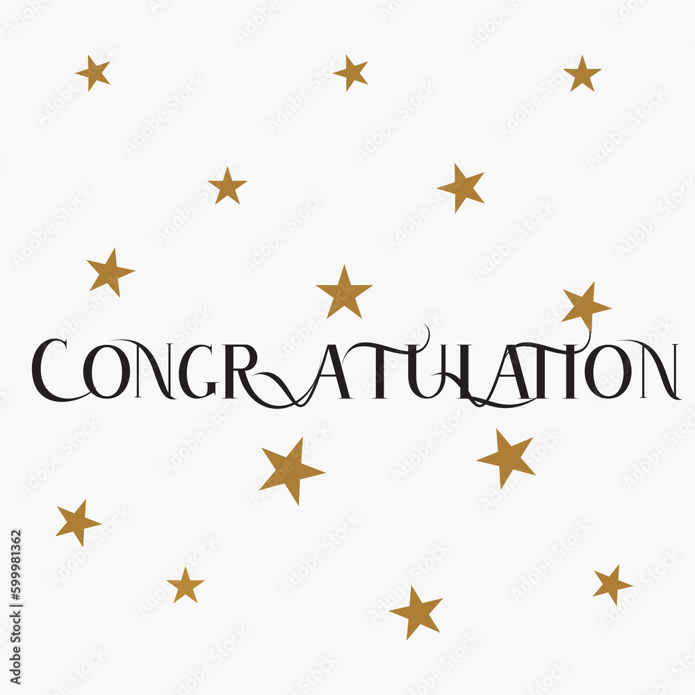 typographic congratulation vector . stars,congratulation card ...