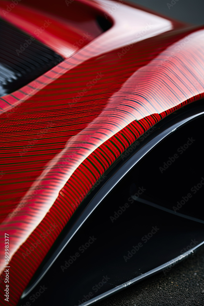 Red Carbon Aerodynamic Tuning Parts Cfrp Structure Generative Ai Stock Illustration Adobe Stock