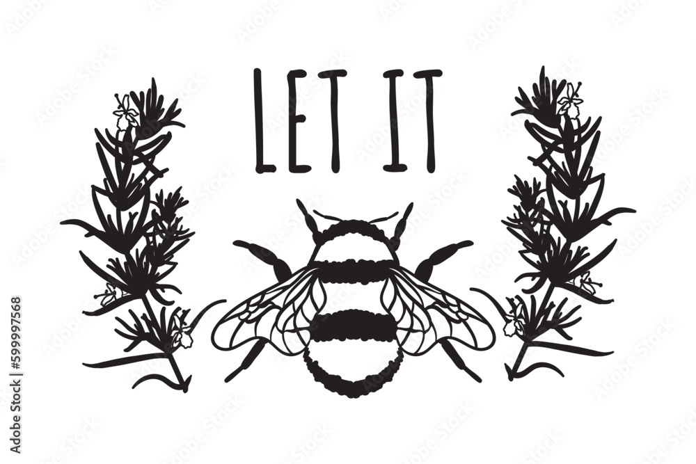 Let It Bee, Bee, Honeybee, Queen Bee, Handwritten Bee, Bumble Bee, Honey Bee, Queen Bee, bee ...