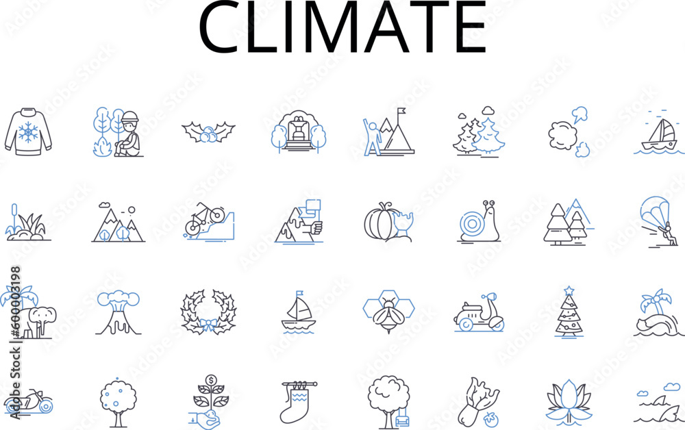 Climate line icons collection. Environment, Atmosphere, Weather ...