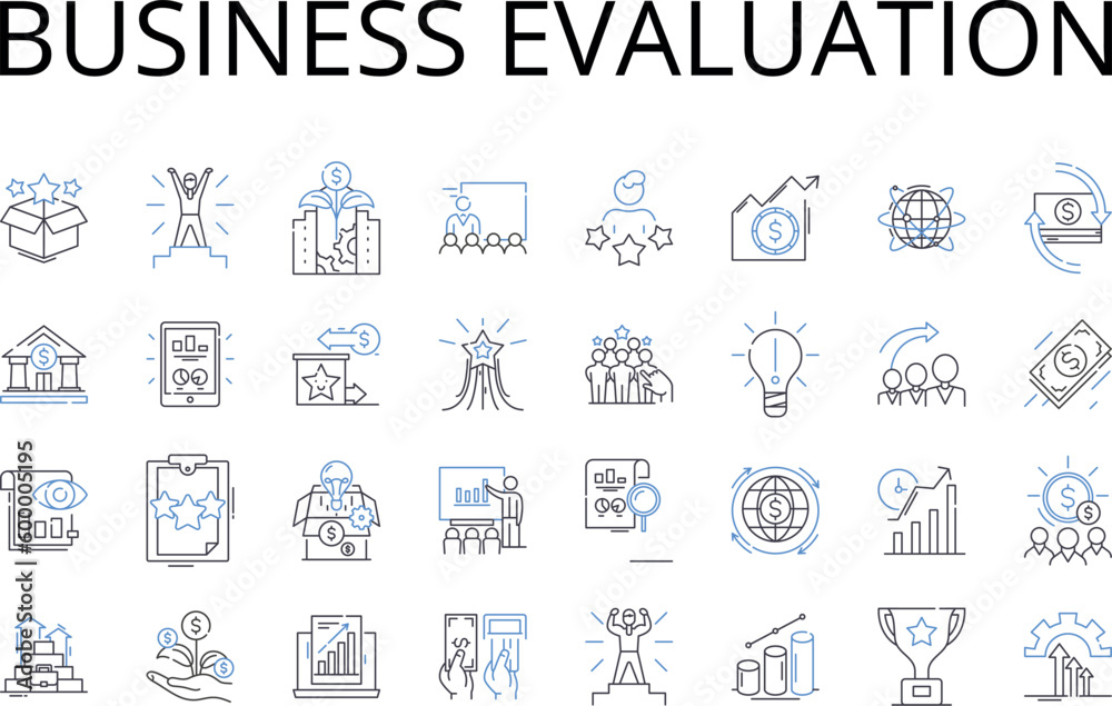 Vetor de Business evaluation line icons collection. Economic analysis ... Vetor de Business evaluation line icons collection. Economic analysis ...