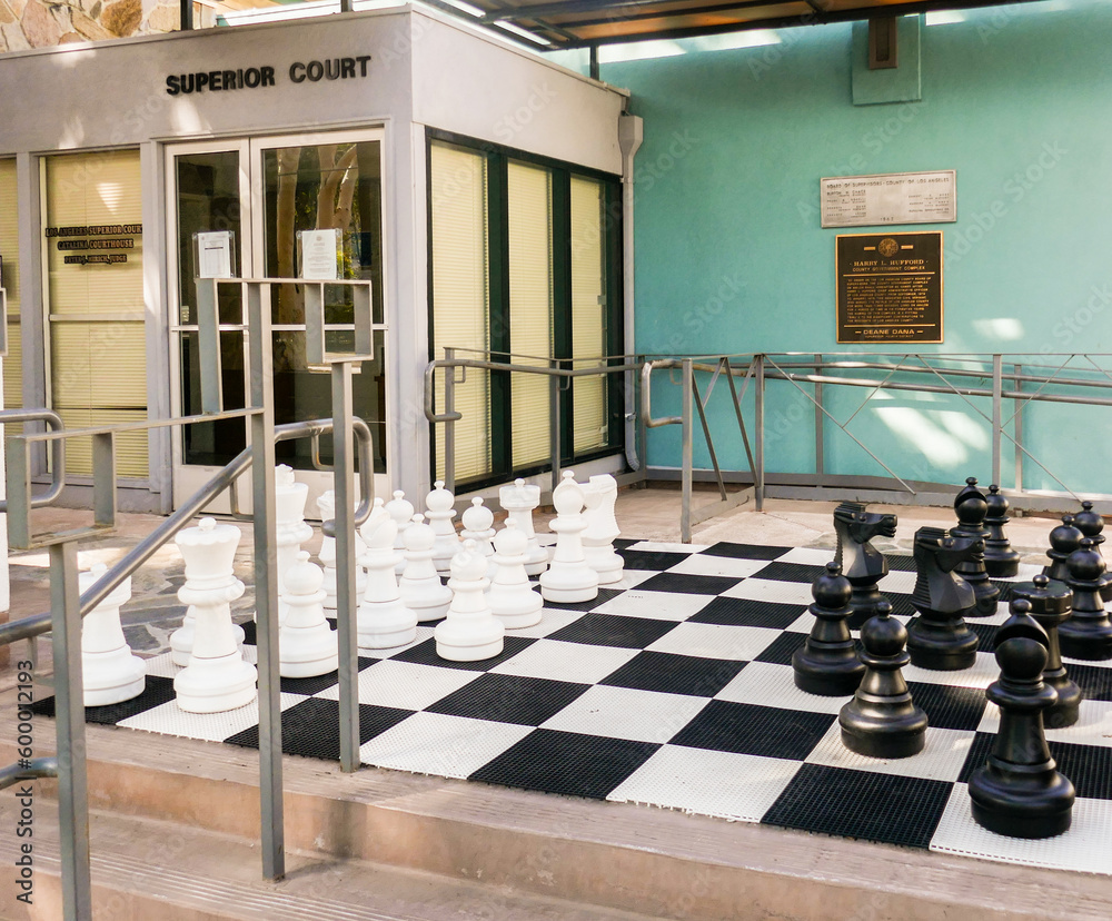 Avalon, Catalina Island, California - USA: Giant black and white chess ...