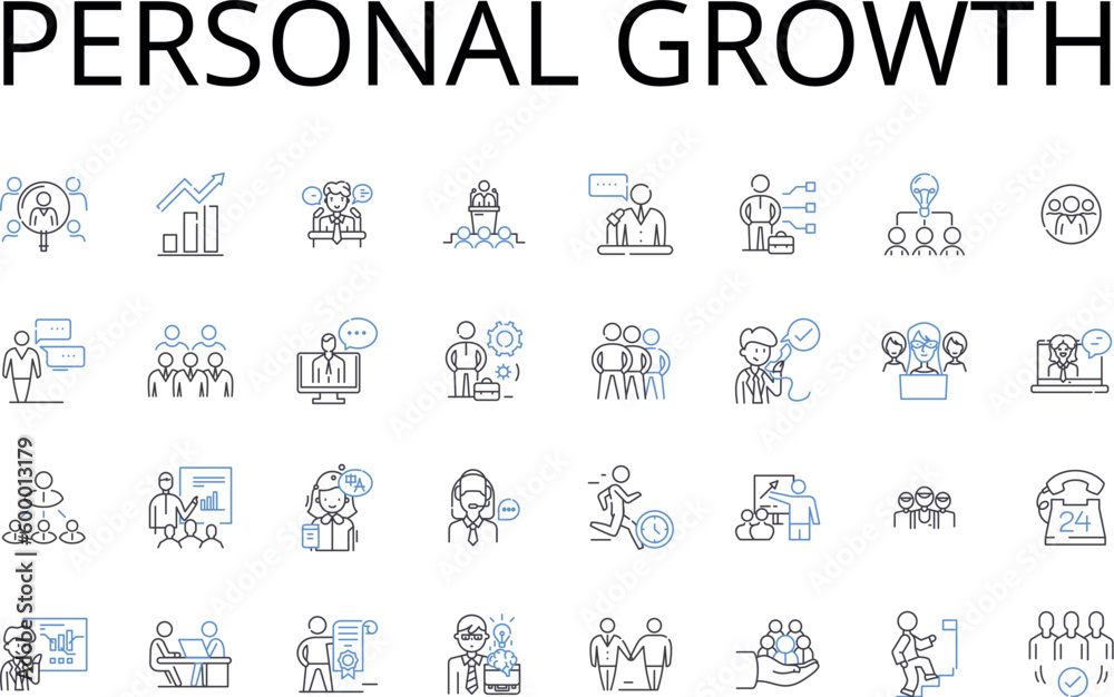 Personal growth line icons collection. Self-improvement, Personal ... Personal growth line icons collection. Self-improvement, Personal ...