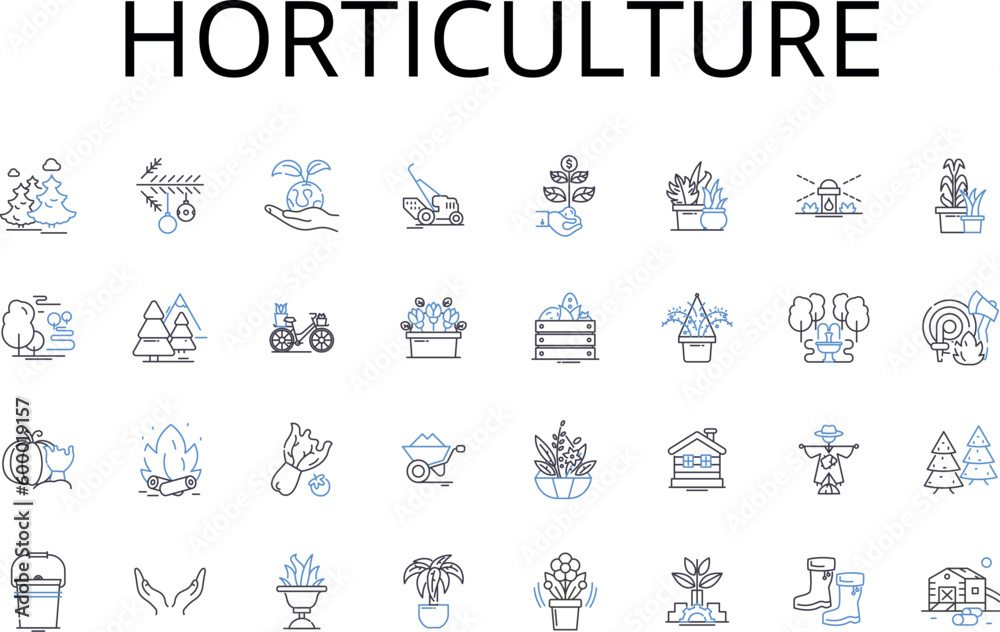 Horticulture line icons collection. Gardening, Cultivation, Agronomy ...