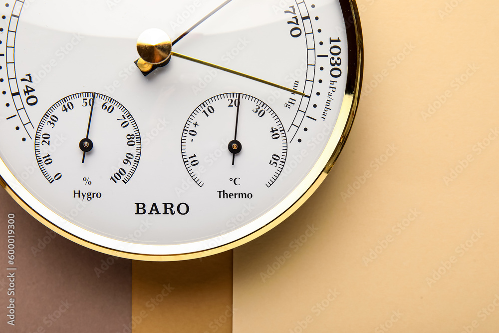 Aneroid barometer on colorful background Stock Photo | Adobe Stock