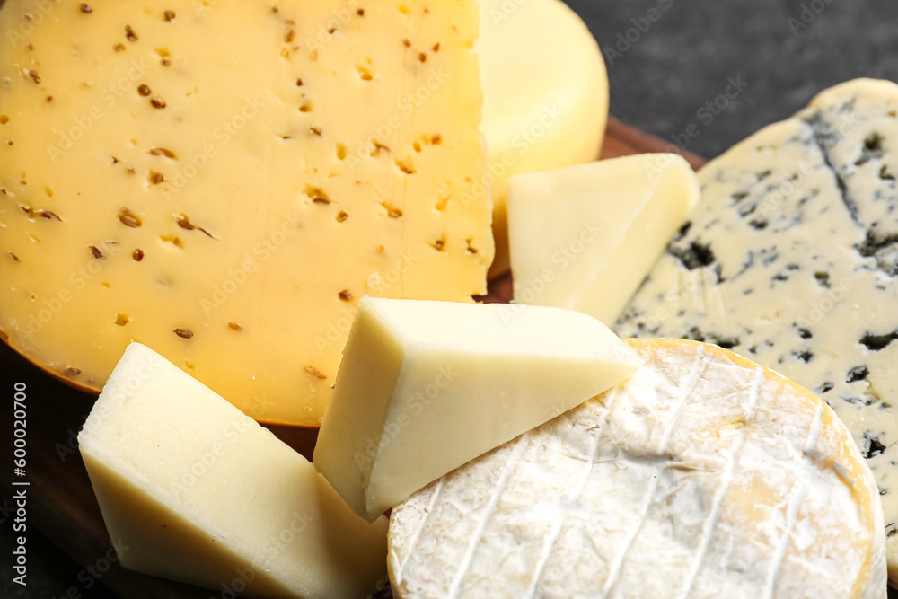 Different types of tasty cheese on table, closeup ภาพถ่ายสต็อก | Adobe ...