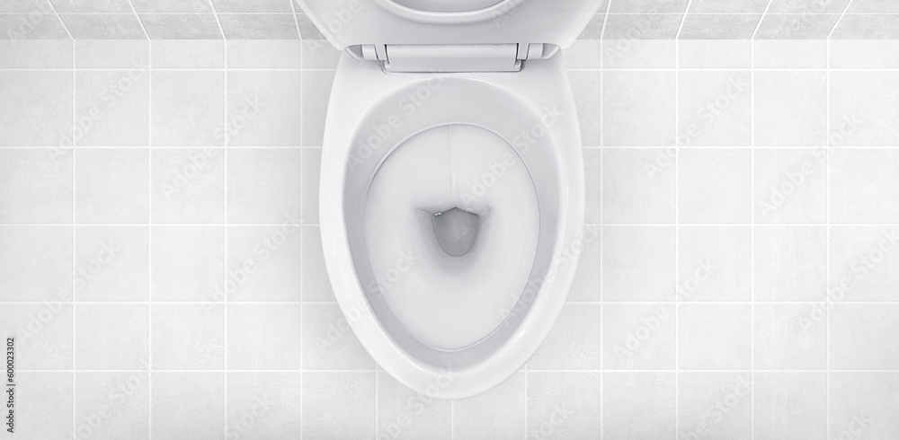 Top view of toilet bowl in the bathroom Stock Photo | Adobe Stock