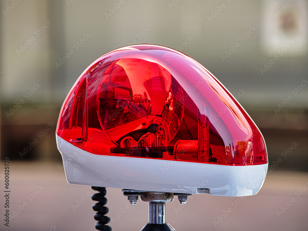 Tokyo, Japan - May 5, 2023: A red siren of police motorcycle Stock ...