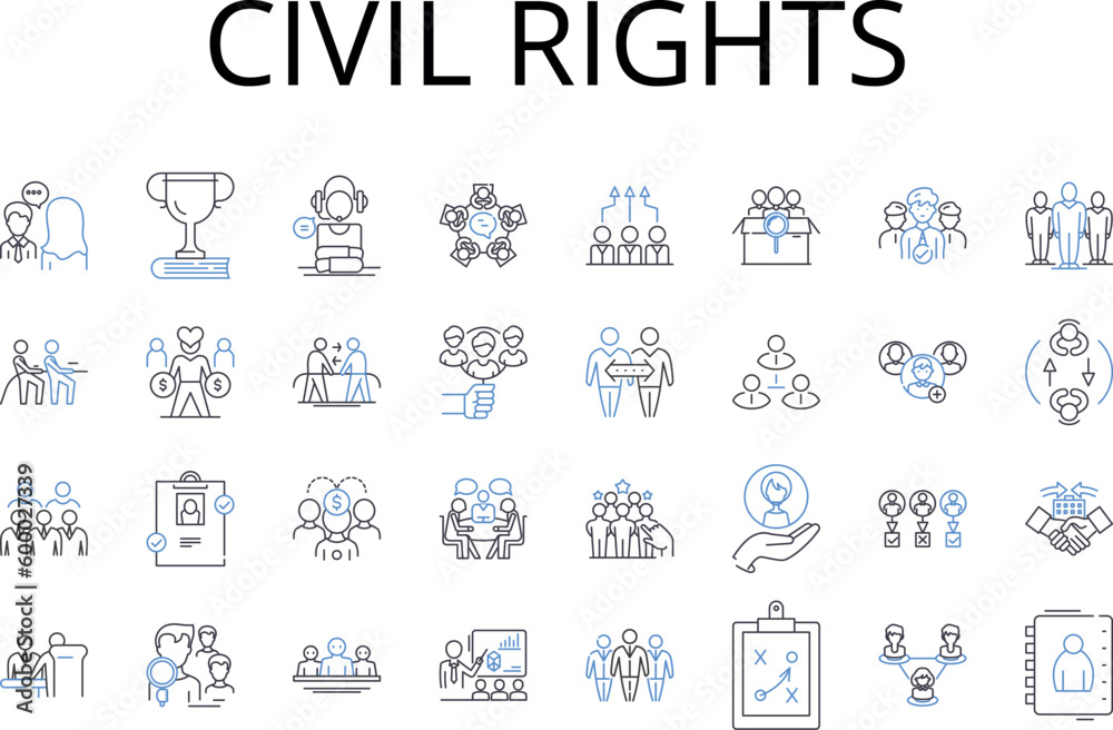 civil rights line icons collection. Social justice, Human rights ...
