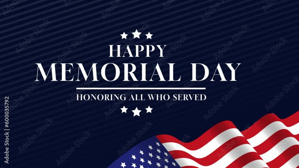 Happy Memorial day animation. Memorial day. Remember and Honor banner ...