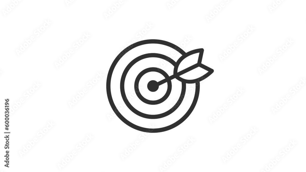 Vidéo Stock Target goal icon animation. Marketing targeting strategy ...
