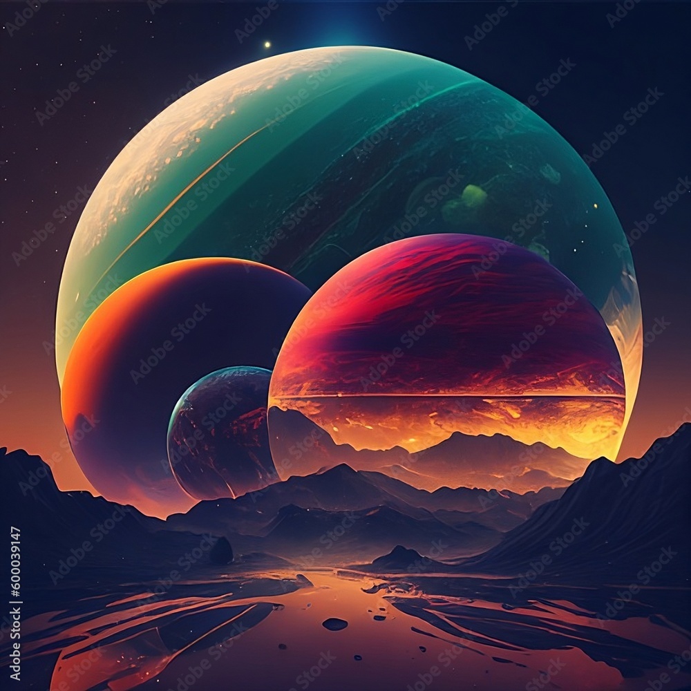 Planetary Art using Generative AI | 300 dpi Stock Illustration | Adobe ...