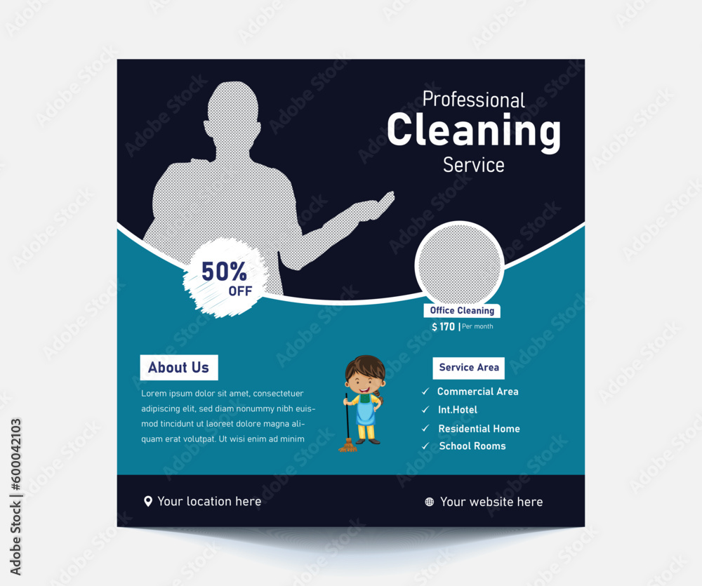 office and house cleaning service business promotion social media post ...