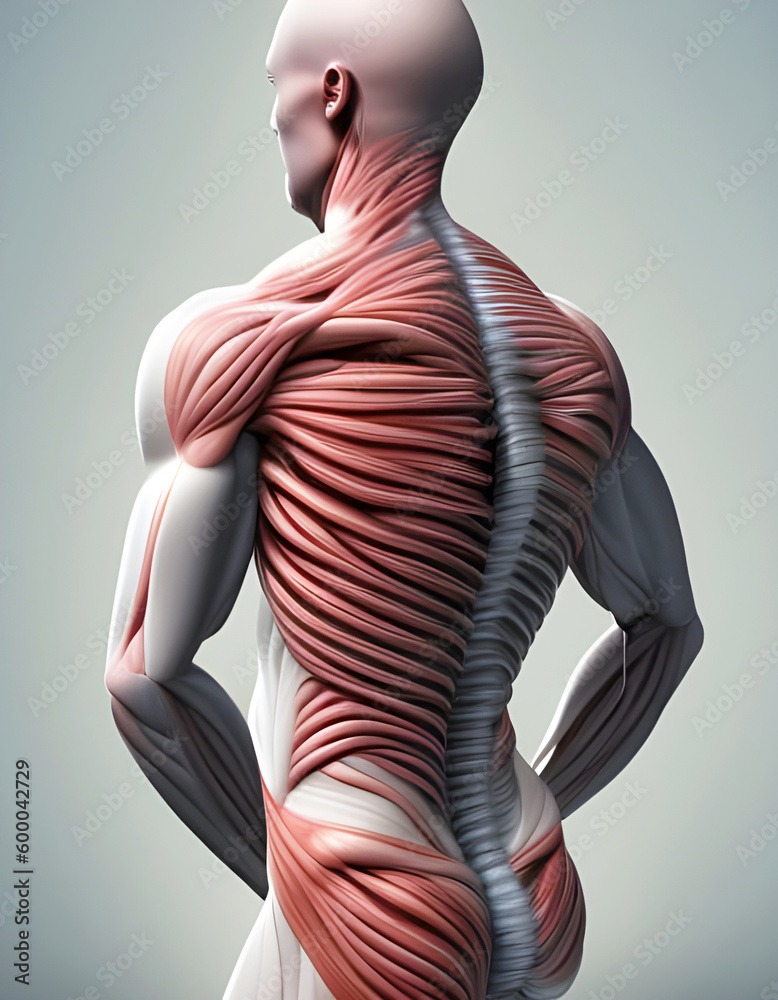 Muscles du dos Anatomie IA générative Stock Illustration | Adobe Stock