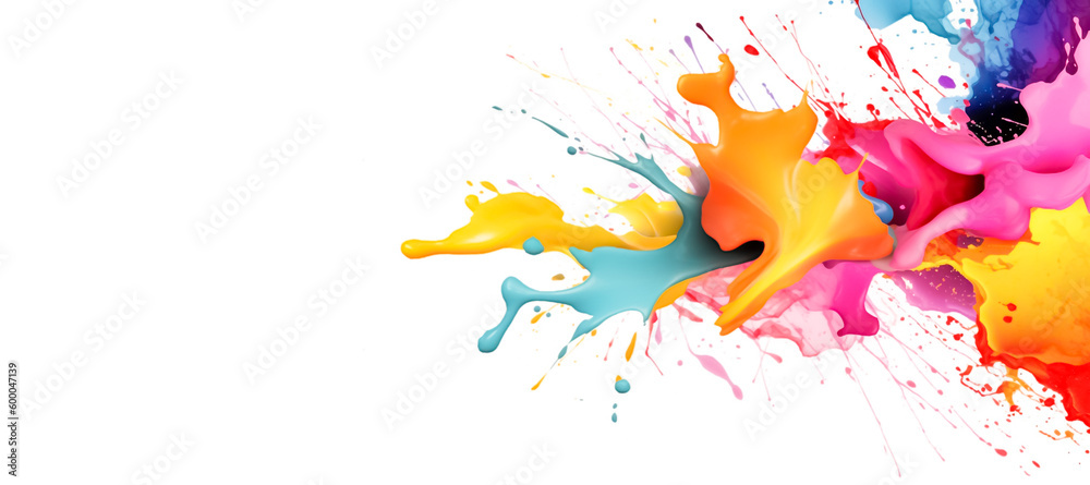 A vibrant explosion of liquid water color that jumps off the screen, a ...