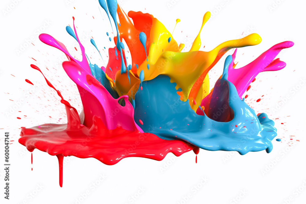 A vibrant explosion of liquid water color that jumps off the screen, a ...