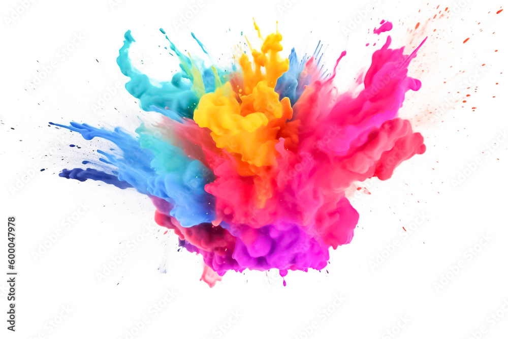 An explosive burst of smoke powder color, so vivid and realistic it ...