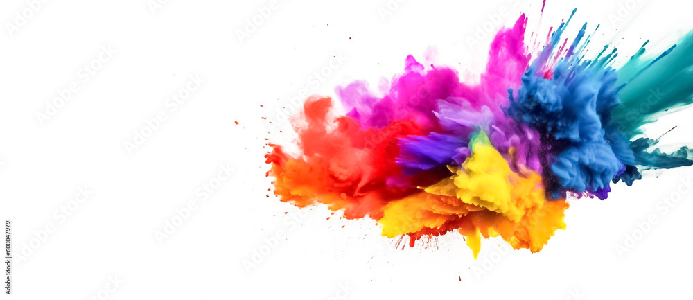 An explosive burst of smoke powder color, so vivid and realistic it ...