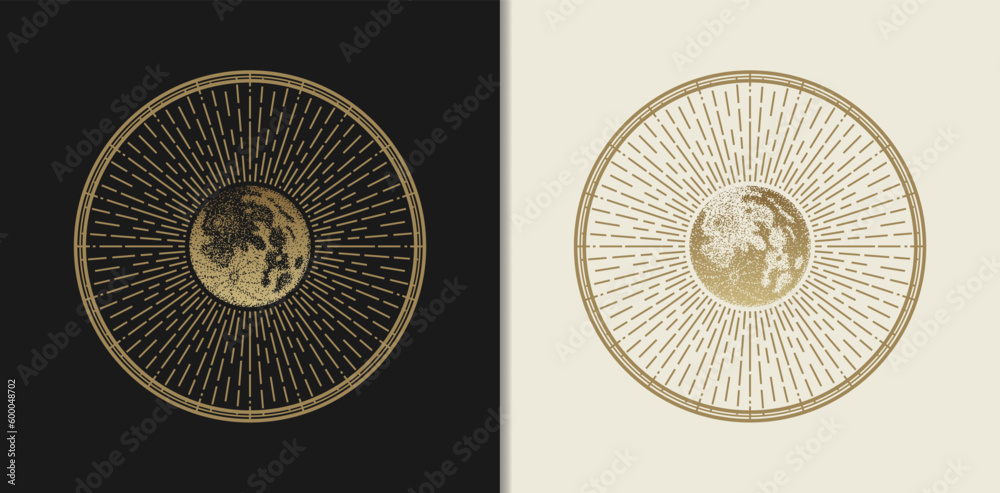 Moon illuminates the night sky with its radiant glow, illustration use ...