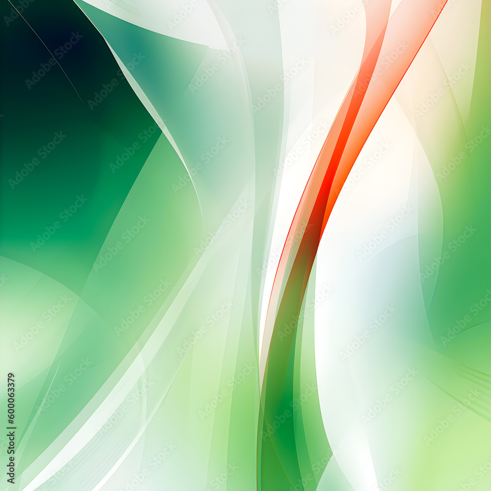 Abstract green and red background with smooth curved lines. Generative ...