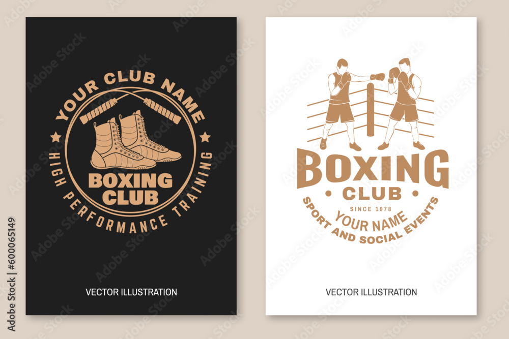 Set of Boxing club badge, logo design. Vector illustration. For Boxing ...