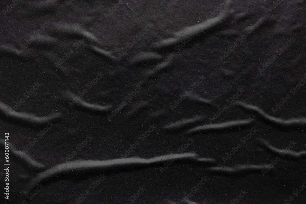 black crumpled and creased plastic poster texture background Stock ...