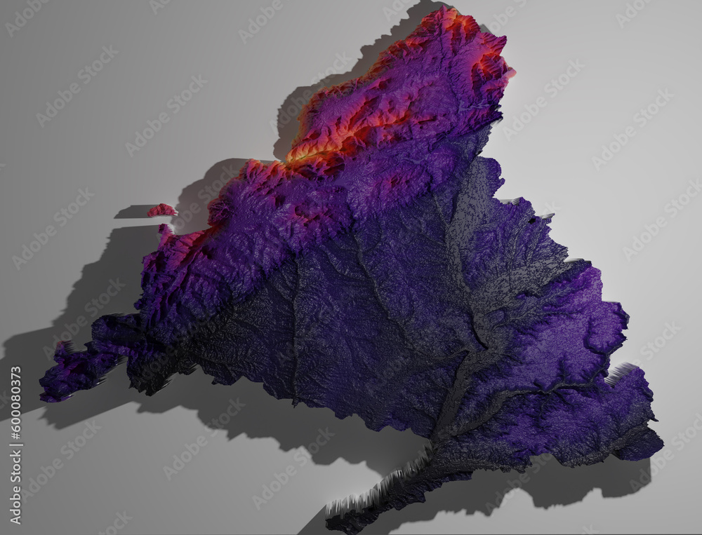 Relieve 3d de la Comunidad de Madrid Stock Illustration | Adobe Stock