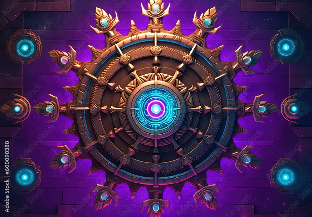 Magical and mystical symbol and seal, spiritual wheel, fantasy games ...