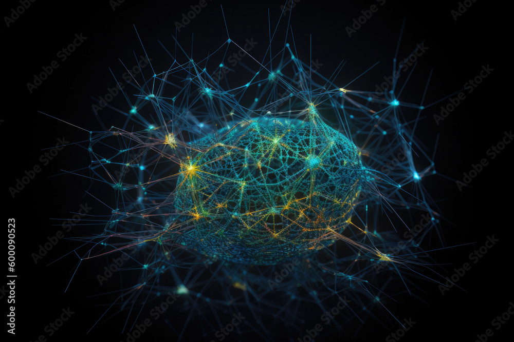Human brain, with its intricate network of neurons, serving as the ...