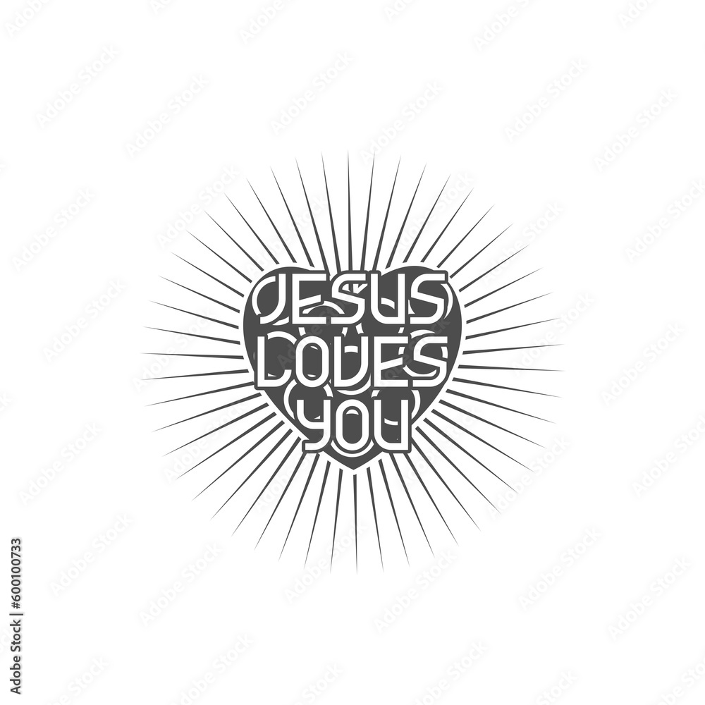 Jesus loves you with a heart image isolated on transparent background ...