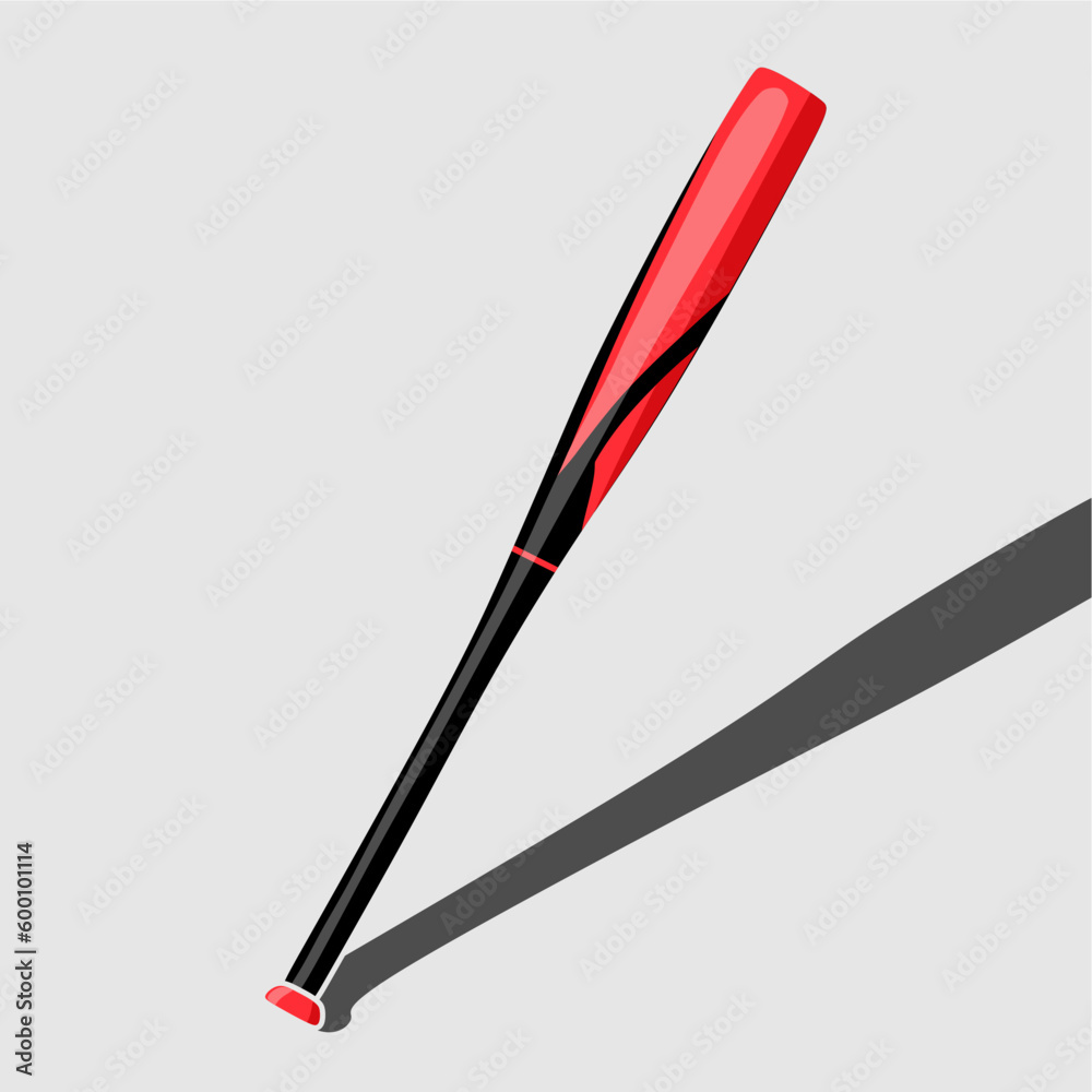 Vetor de illustration of a baseball bat in black and red combination ...