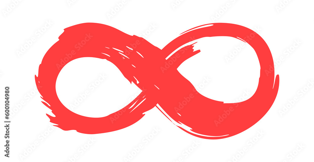 Red infinity symbol, hand painted with calligraphic ink brush. Png ...